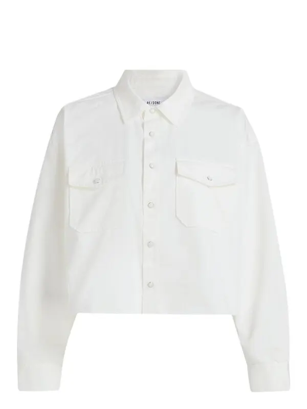RE/DONE Camper Crop Shirt - Blanco