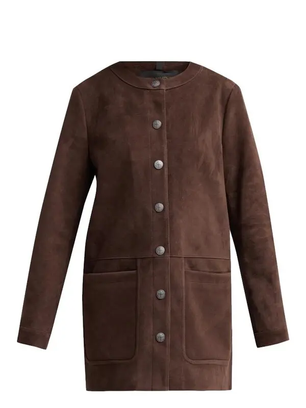 Kobi Halperin Linda Suede Longline Coat - Espresso