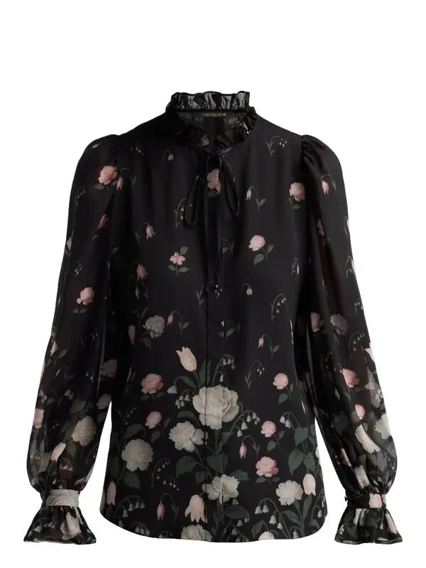 Kobi Halperin Jack Floral Chiffon Blouse - Black Multi
