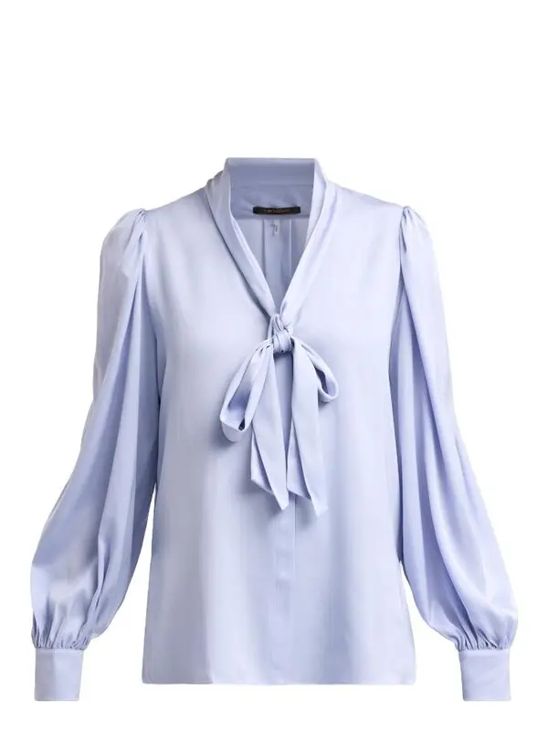 Kobi Halperin Selena Stretch-silk Tie-front Blouse - Frost