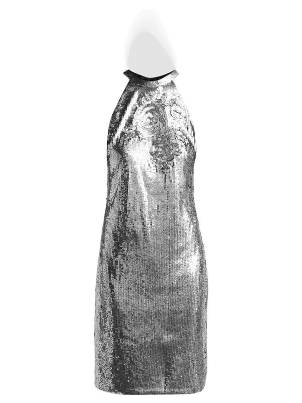 UNGARO Maris Sequined Hand-beaded Knee-length Dress - Silver