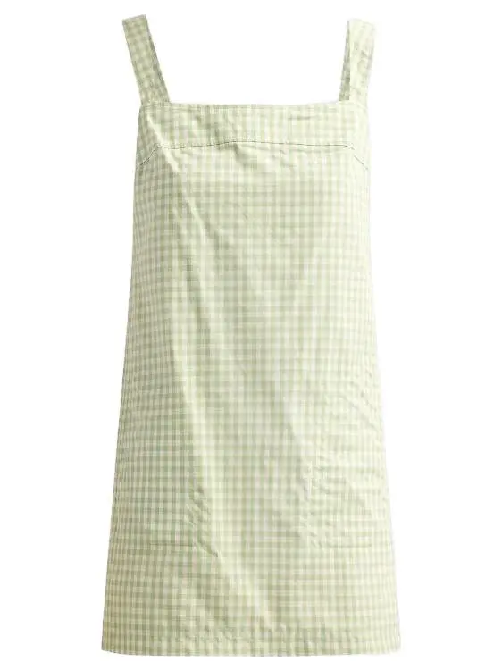 Simkhai Sloan Gingham Mini Dress - Lime Gingham