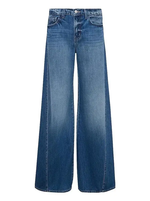 L'Agence Beau High-rise Wide-leg Jeans - Medium Blue