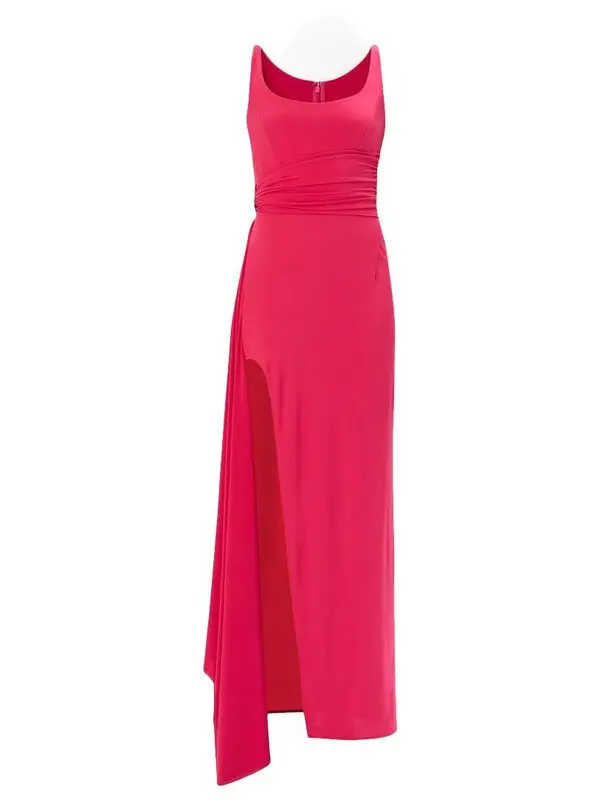 Herve Leger The Mila Jersey Scoopneck Gown - Hibiscus