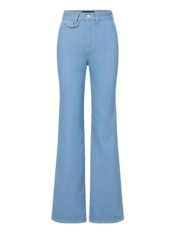 Veronica Beard Crosbie High-rise Wide-leg Denim Pants - Bayside