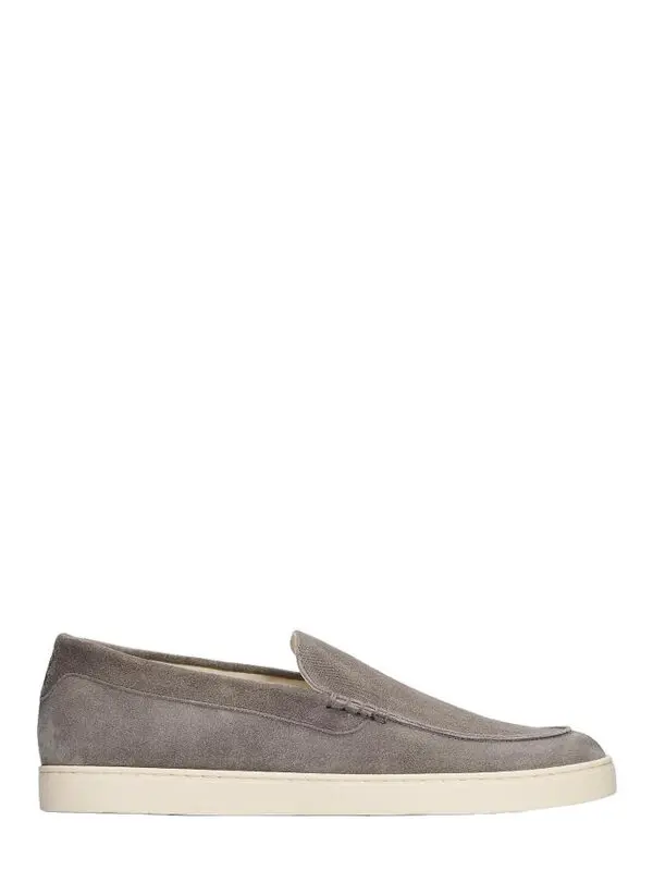 Brunello Cucinelli Herringbone Suede Loafers - Cloud