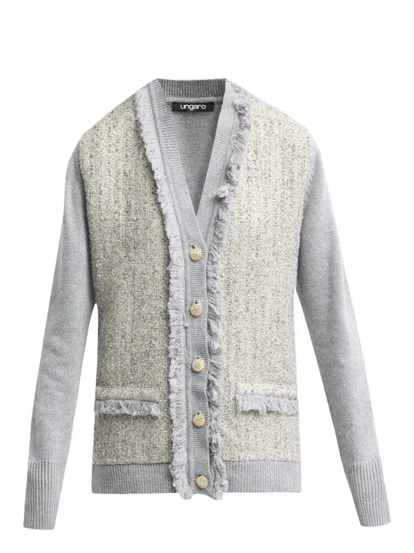 UNGARO Trina Tweed Cardigan - Grey
