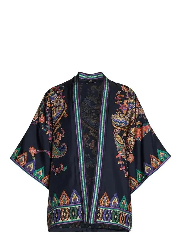 Etro Kesa Paisley Stretch Cotton Jacket - Printed Blue Base