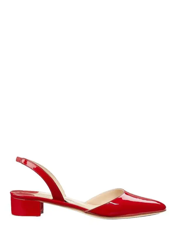 Manolo Blahnik Aspro Patent Leather Slingback Pumps - Red