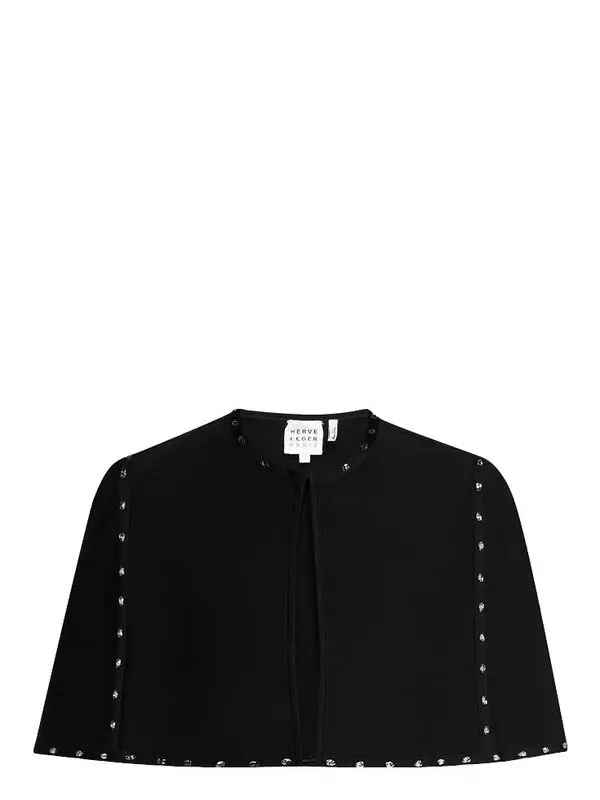 Herve Leger The Juliette Embellished Cape - Black
