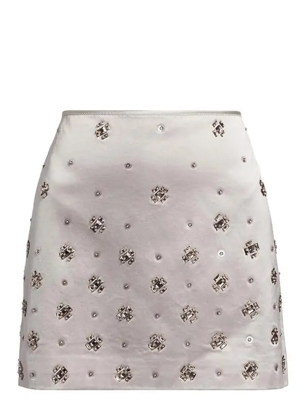 Veronica Beard Olenna Crystal-embellished A-line Miniskirt - Silver