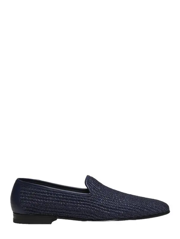 Manolo Blahnik Mario Woven Loafers - Navy