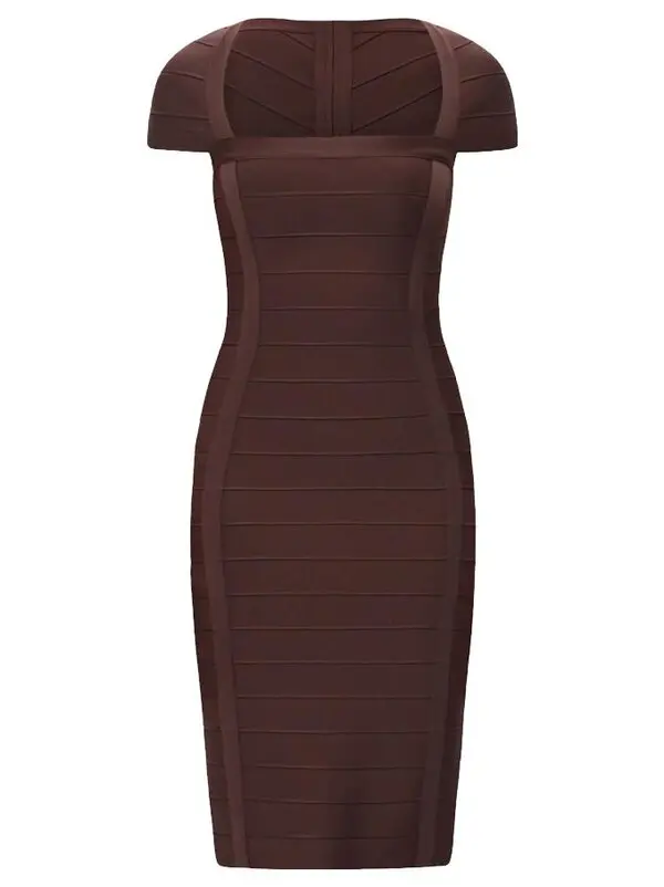 Herve Leger The Premiere Bandage Midi-dress - Walnut