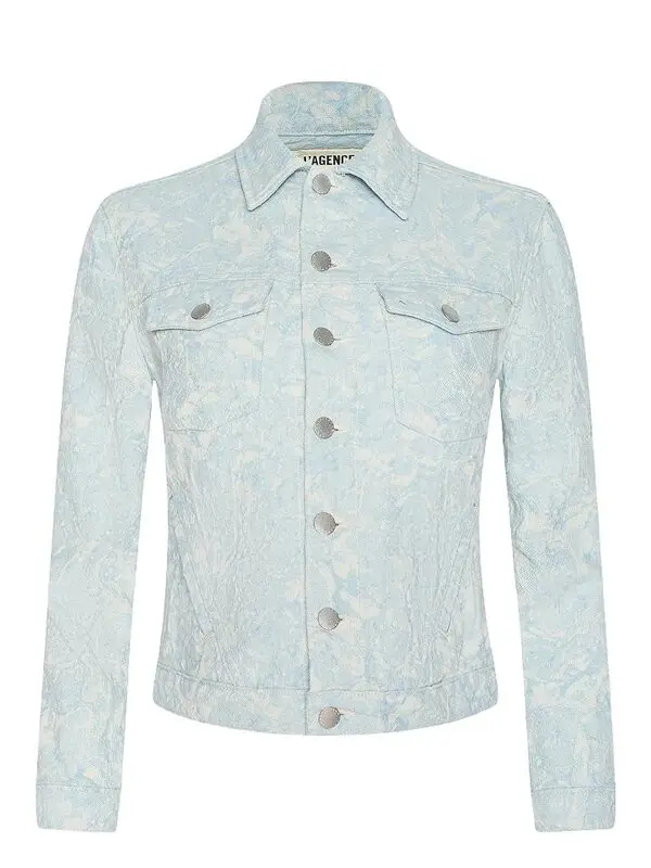 L'Agence Maven Slim Denim Jacket - Cloud Damask