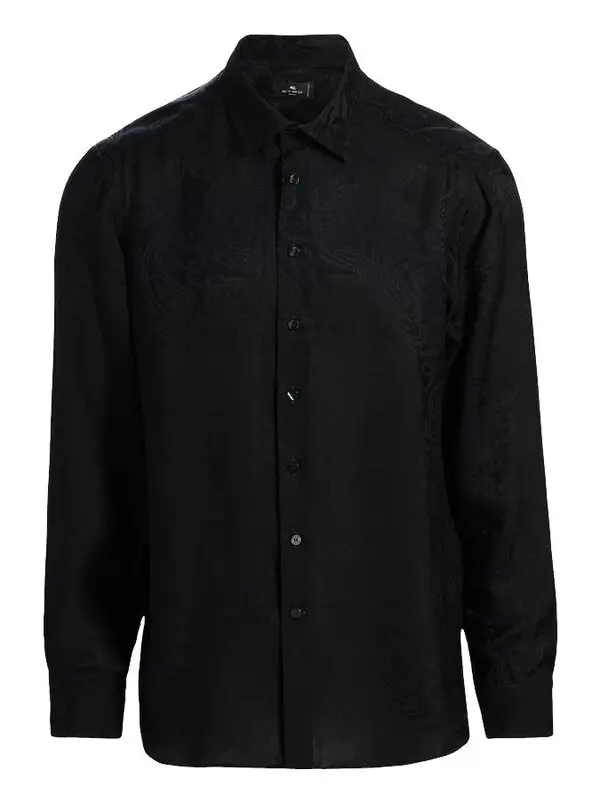 Etro Tonal Paisley Roma Button-front Shirt - Black