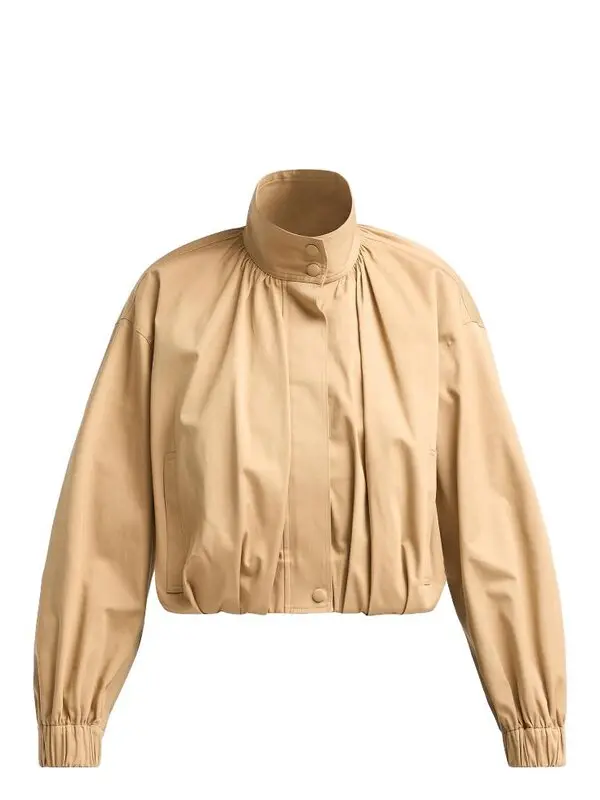 A.L.C. Amélie Pleated Cotton-blend Jacket - Light Bark