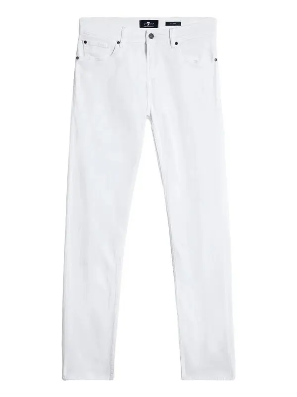 7 For All Mankind Slimmy Stretch Mid-rise Jeans - White