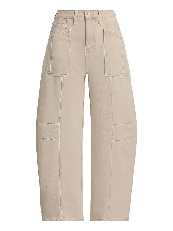 L'Agence Cody Denim High-rise Barrel Crop Jeans - Biscuit