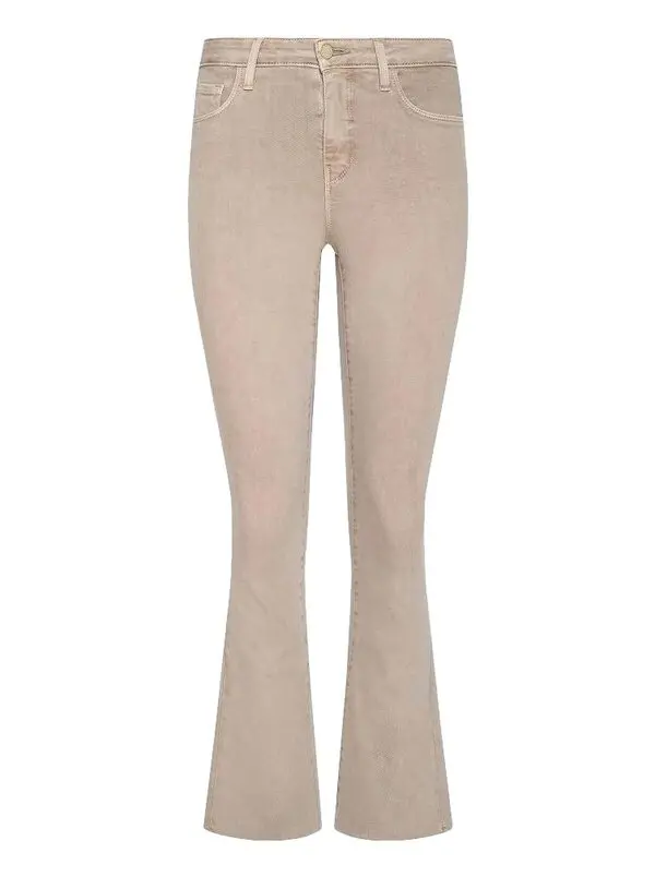 L'Agence Kendra Cropped Flare Jeans - Biscuit
