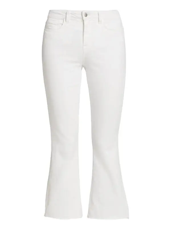 L'Agence Kendra Cropped Flare Jeans - Blanc