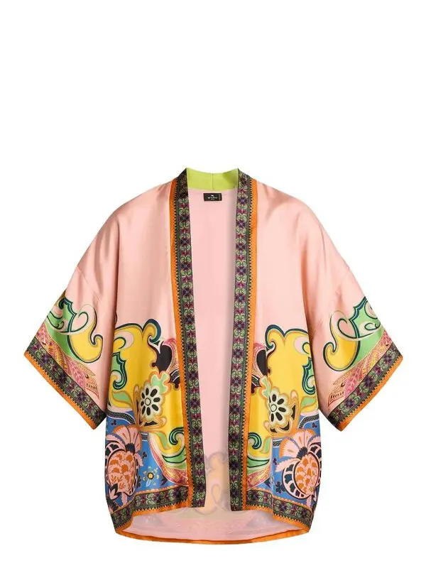 Etro Kesa Printed Open-front Jacket - Blue Multi