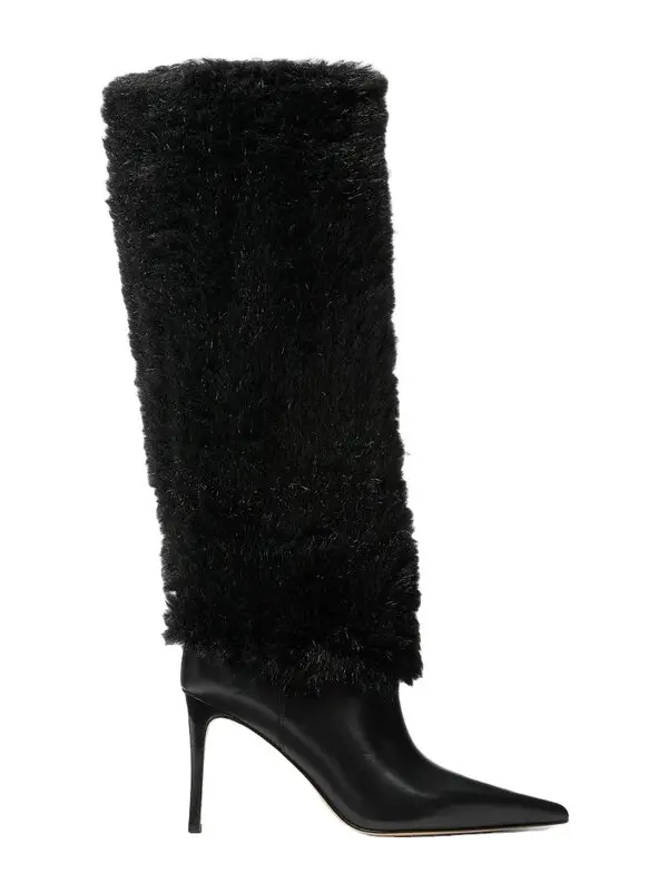 Michael Kors Dawn 90mm Faux-fur Knee-high Boots - Black