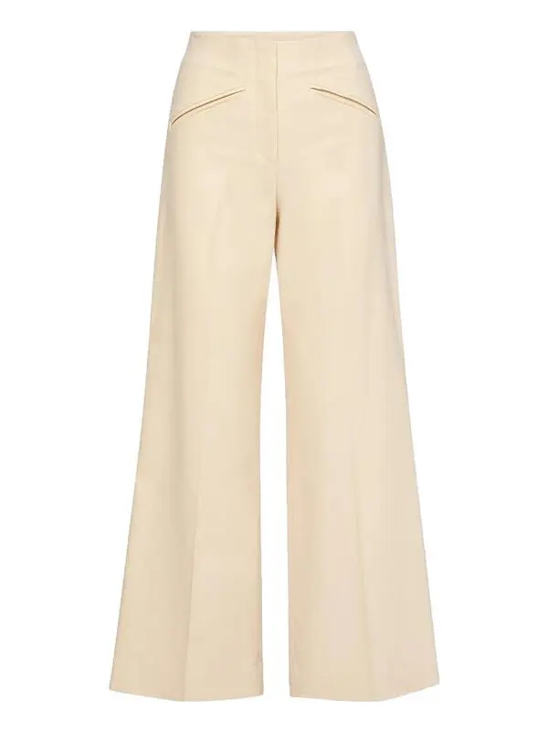 Veronica Beard Cassidee Cotton-blend Wide-leg Pants - Ecru