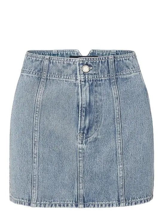 Veronica Beard Marquita Denim Miniskirt - Silver Dust
