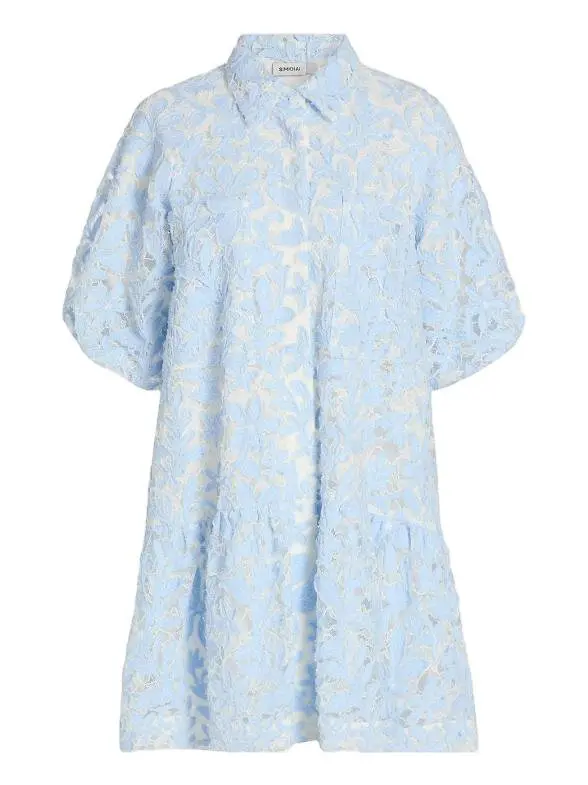 Simkhai Crissy Cotton Lace Minidress - Celeste Multi