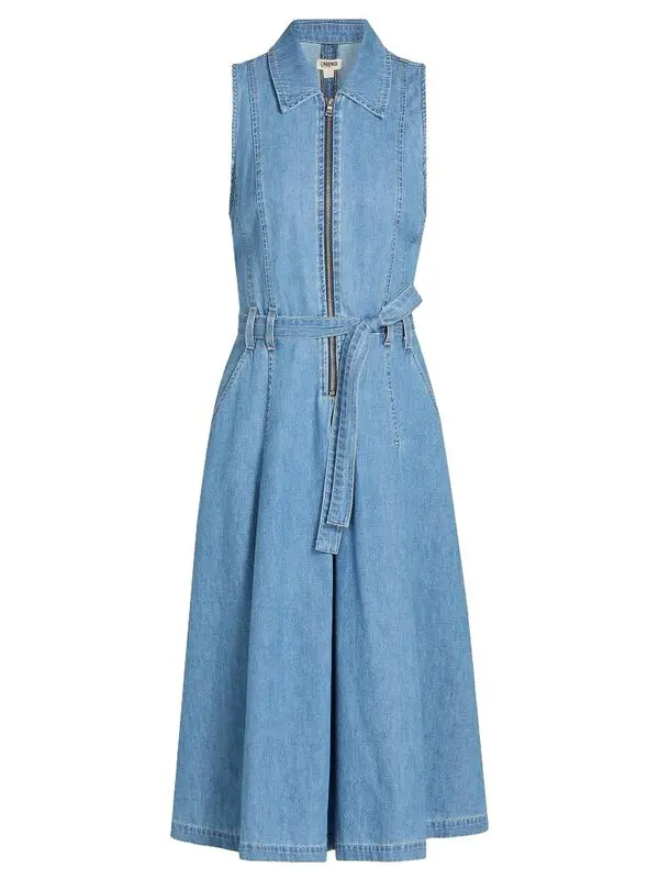 L'Agence Kieran Denim Belted Shirtdress - Oracle