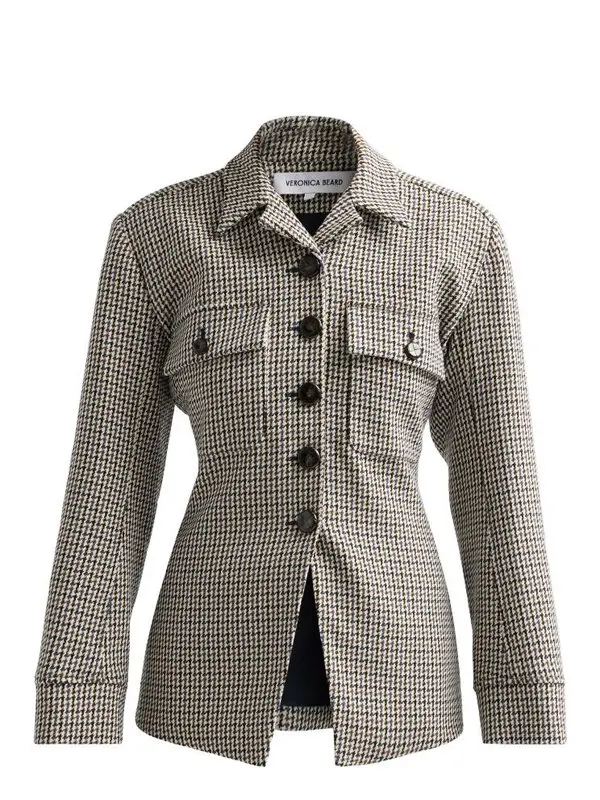 Veronica Beard Molyneux Houndstooth Jacket - Navy Multi