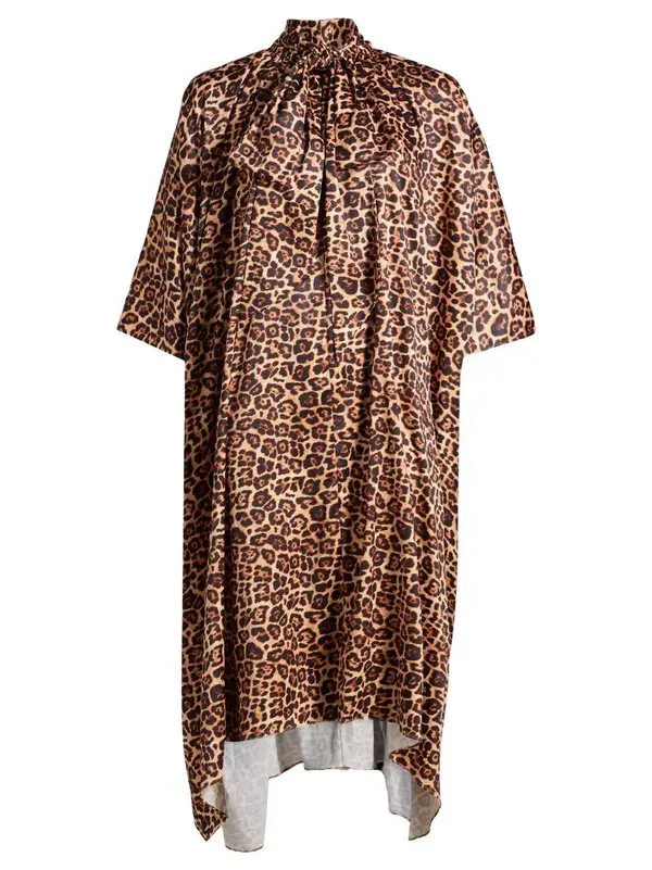 Azeeza Raini -print Satin Midi-dress - Leopard
