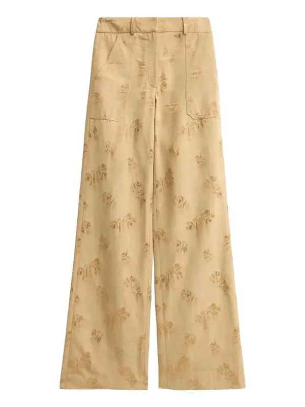 Veronica Beard Cole Printed Cotton-blend Pants - Sand