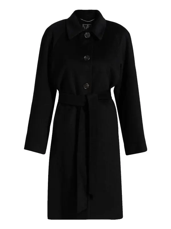 MERCER COLLECTIVE Belted Wool-blend Coat - Black