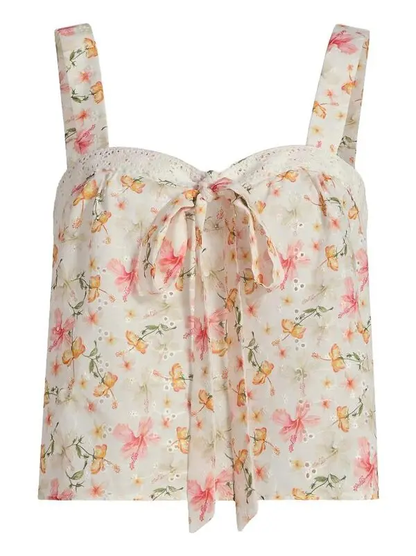 IF ONLY STUDIO Floral Cami Top - Ecru Multi