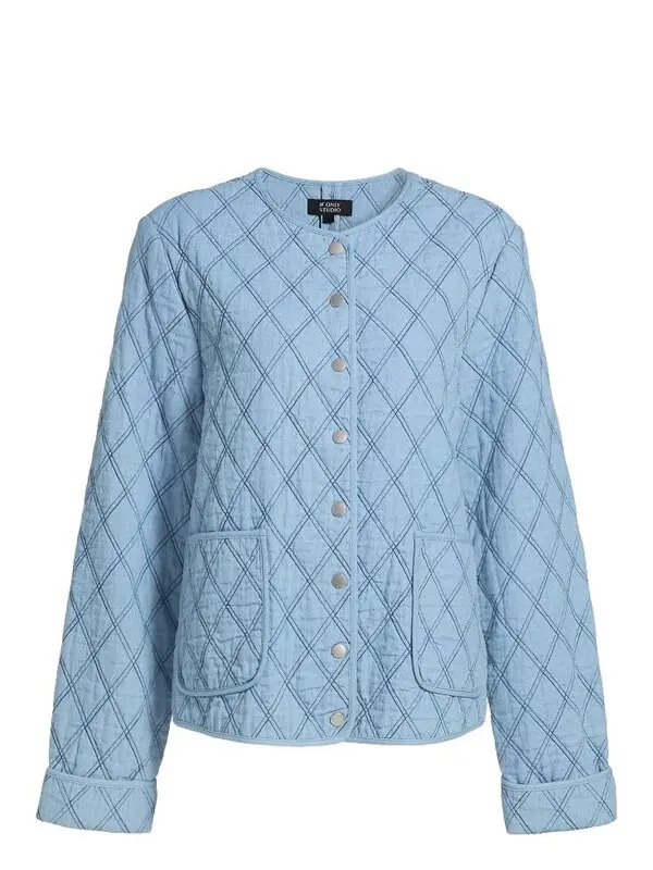 IF ONLY STUDIO Cotton-blend Denim Quilted Jacket - Light Denim