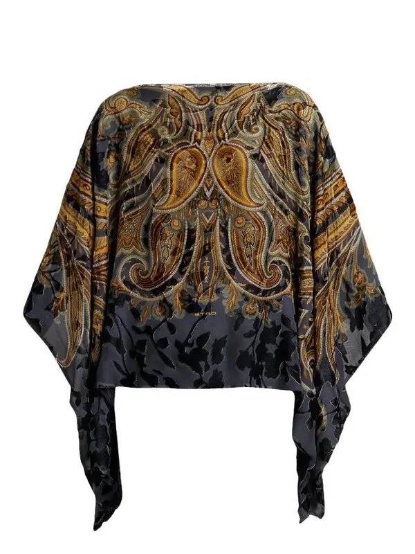 Etro Paisley Draped Poncho - Multi