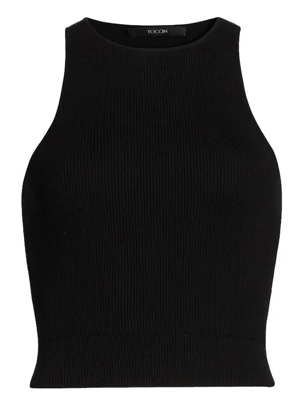 TOCCIN Avery Rib-knit Racer Tank - Jet