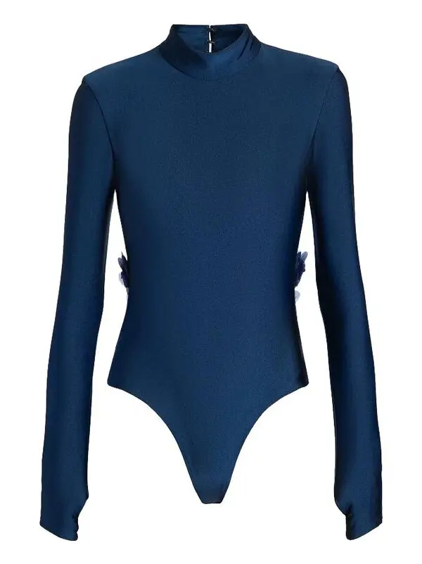 MARIANDREE GAITAN Identity Caterina Embellished Bodysuit - Navy