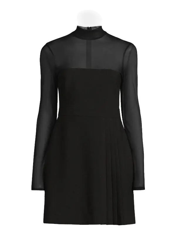 Likely Lulani Sheer Pleated Minidress - Black