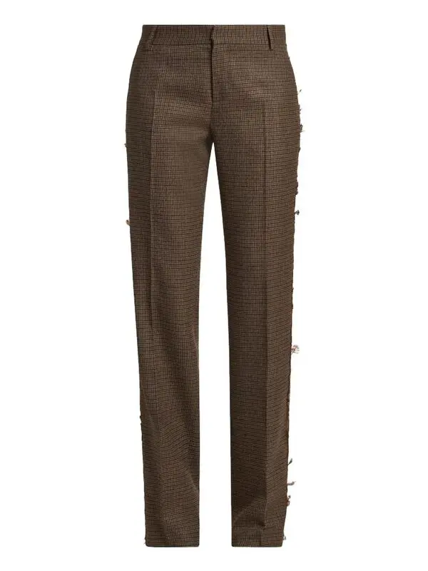 Etro Feather Striped Wool Trousers - Multi