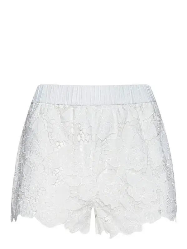 L'Agence Laina Eyelet Cotton Shorts - Ivory