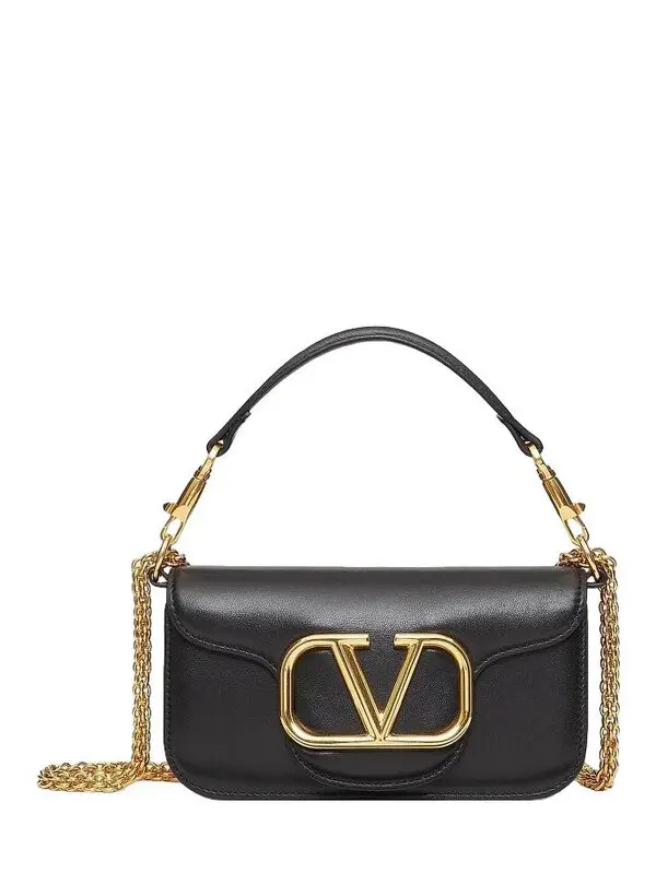 Valentino Garavani Locò Small Shoulder Bag In Calfskin - Black