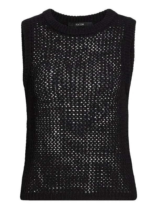 TOCCIN Estelle Crocheted Cotton Top - Jet