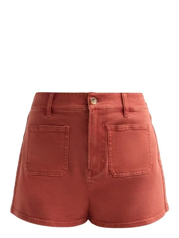 Veronica Beard Elijah High-rise Denim Shorts - Rust