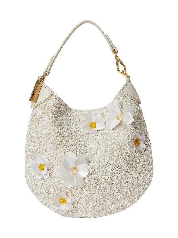 Polo Ralph Lauren Polo Id Floral Beaded Top Handle Bag - Frosting