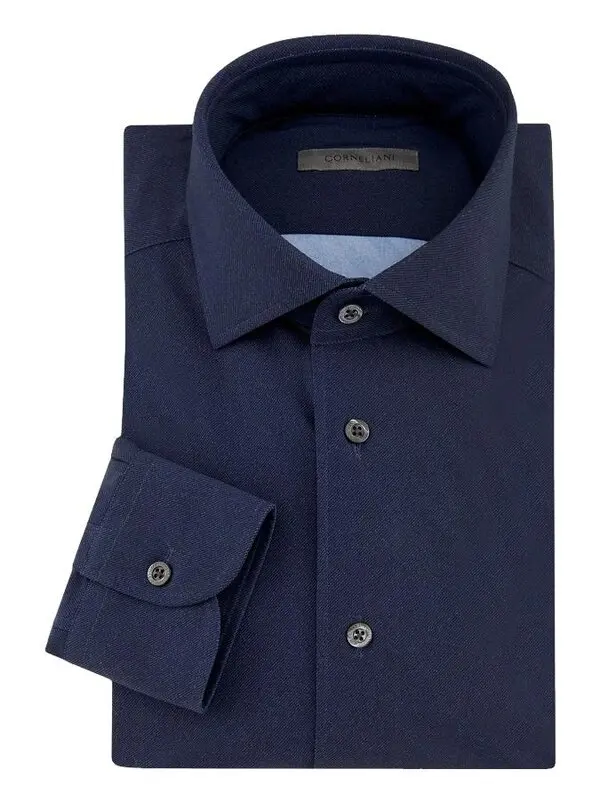 Corneliani P178 Diagonal Tech Shirt - Navy