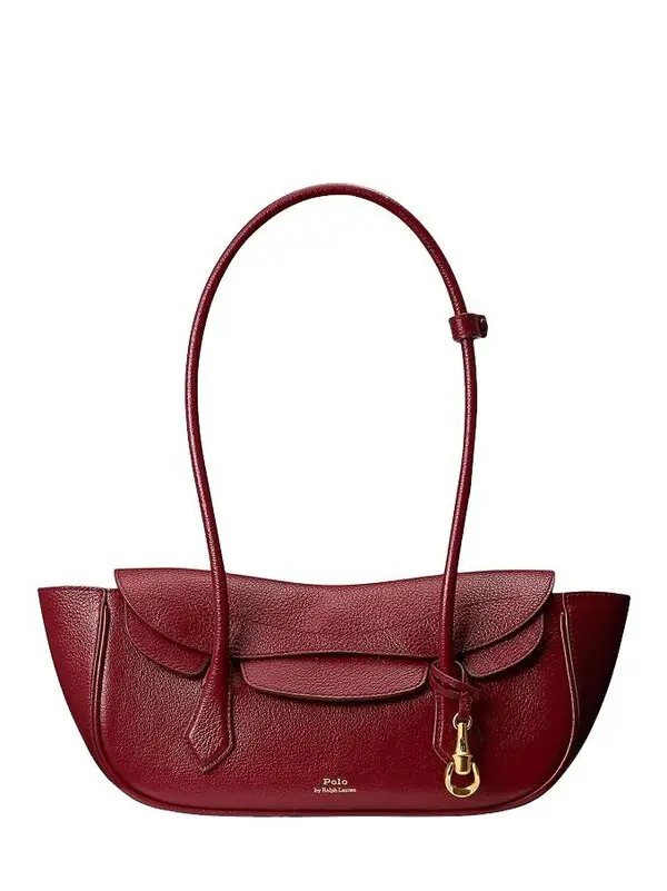 Polo Ralph Lauren Polo Blaze Small Grain Leather East-west Shoulder Bag - Currant