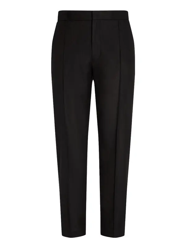 Zegna 15milmil15 Wool Silk And Cashmere Pants - Black