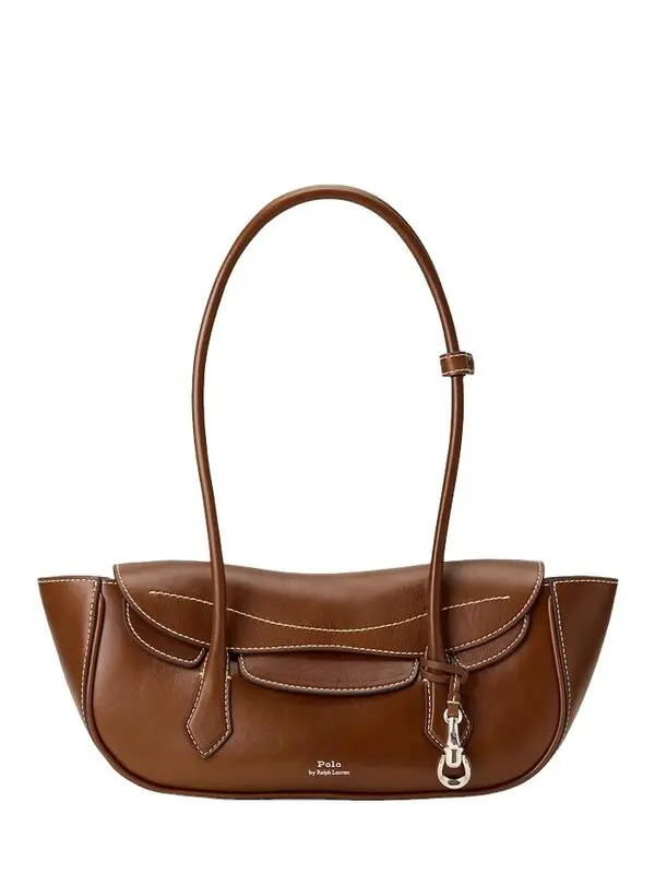 Polo Ralph Lauren Polo Blaze Small Leather East-west Shoulder Bag - Chestnut